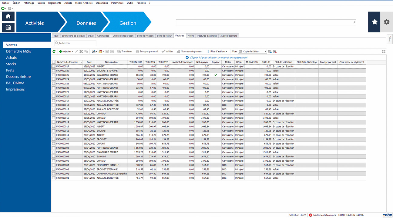 Logiciel Garage Automobile • EBP MéCa PRO