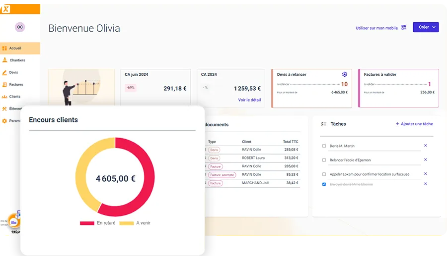 EBP Hubbix • logiciel de facturation pour artisan du bâtiment • EBP